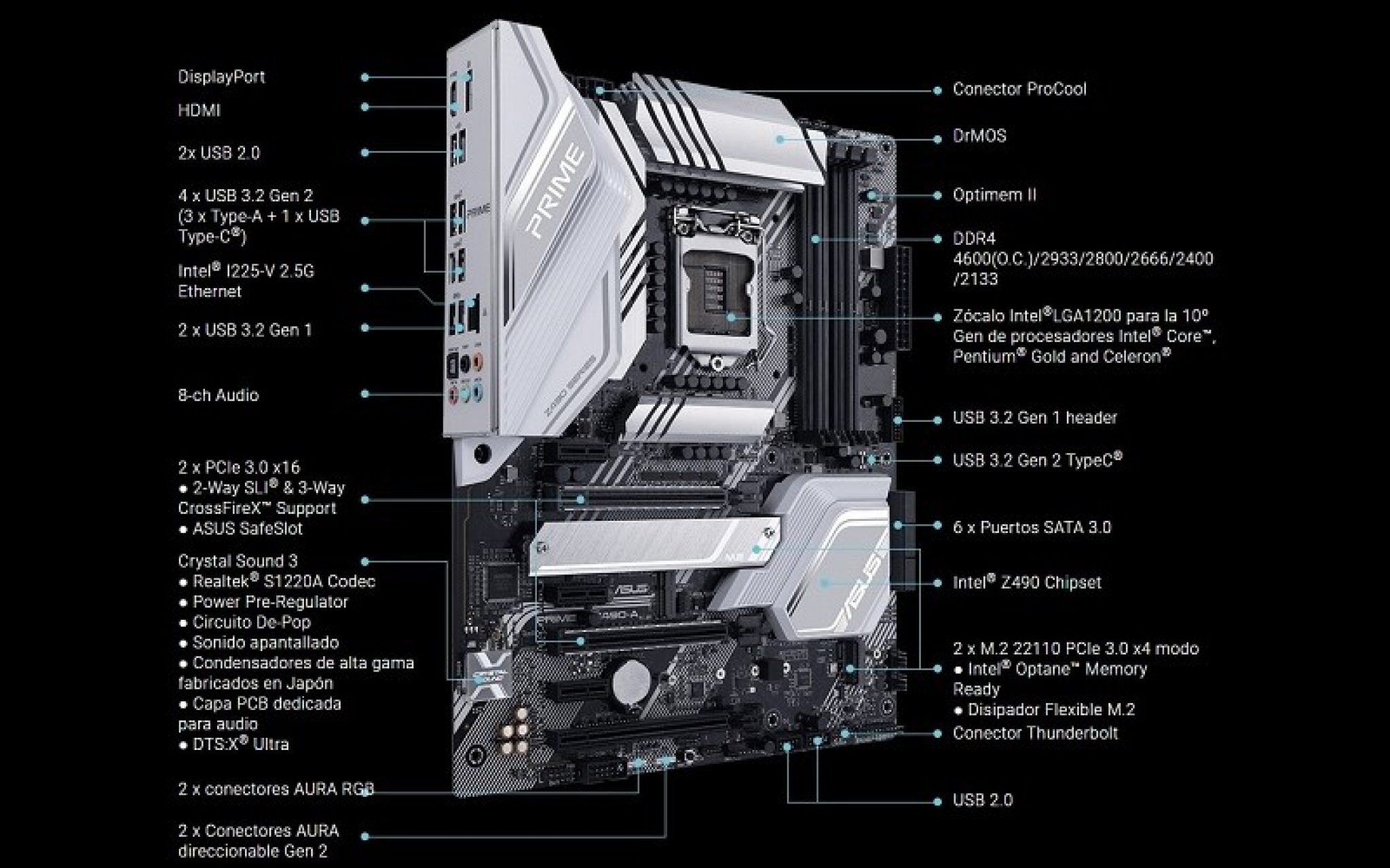 Asus PRIME Z490-A, alta gama para las CPUs Intel 10ª Gen